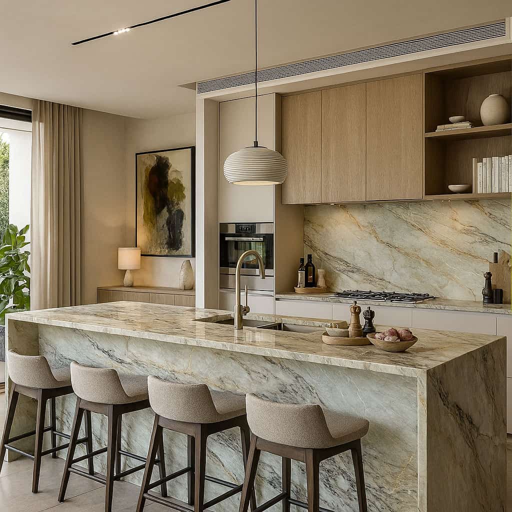 Calacatta Aqua Marble Slab | Kitchen Benchtops, Bathrooms, Flooring ...