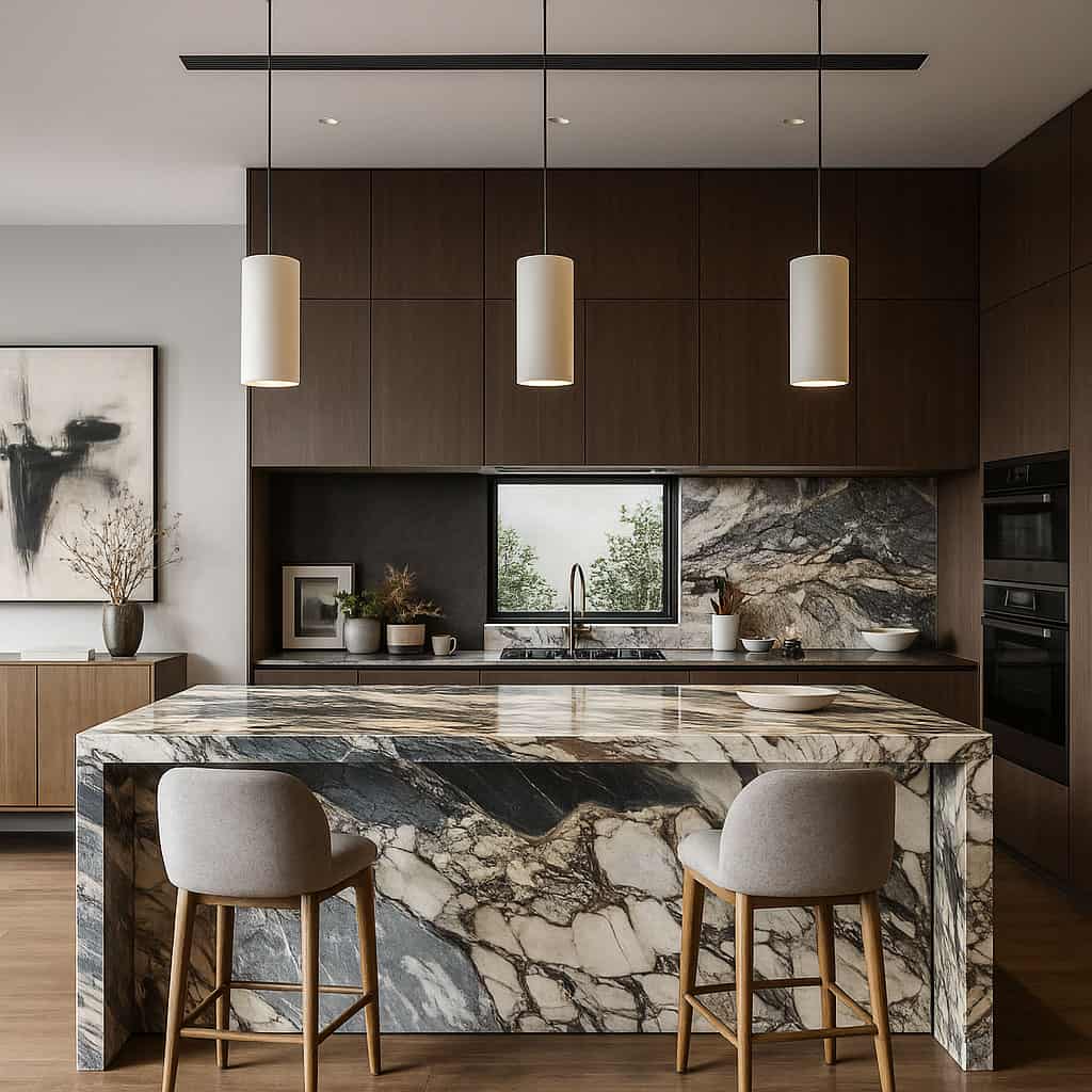 Ocean Storm Marble Slab - Kitchen Benchtops, Bathrooms, Flooring ...