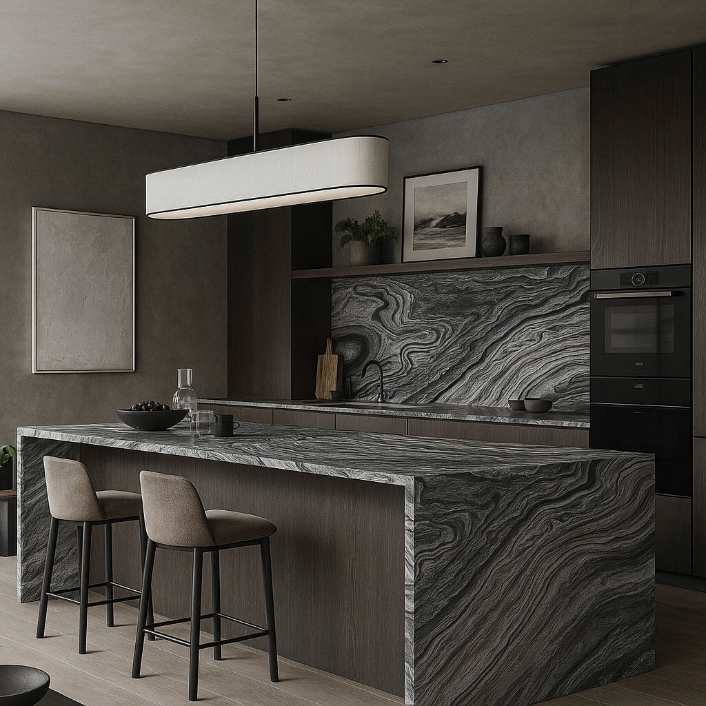 Silver Stream Marble Slab - Kitchen Benchtops, Bathrooms, Flooring ...