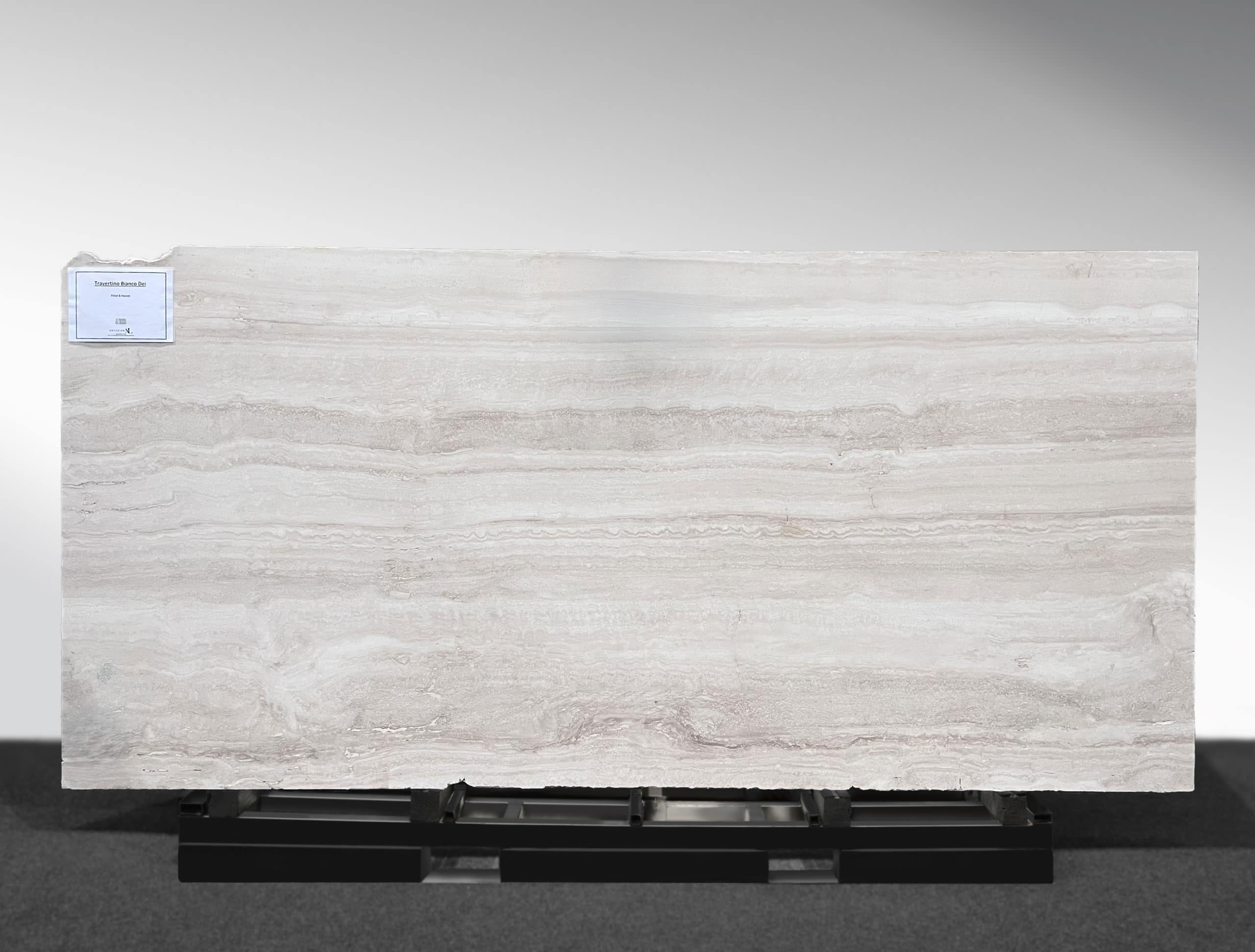 Travertino Biancodei Filled Travertine Slab - Kitchen Benchtops ...