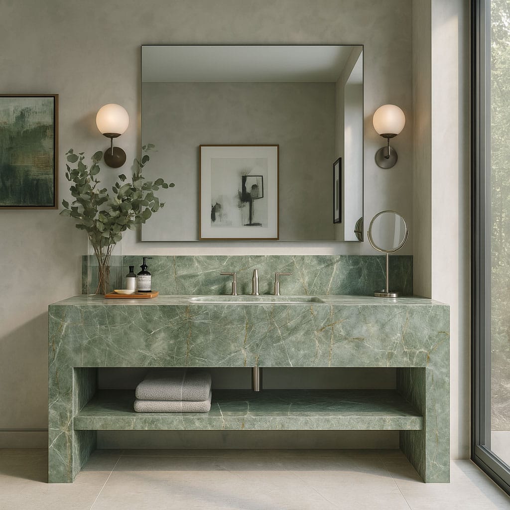Wonder Green Porcelain Slab | Kitchen Benchtops, Bathrooms, Flooring ...